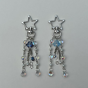 Agromusk Jellyfish Keychain,Cute Y2K Car Keychains for Women Girls Jellyfish Bag Charms Purse Accessories Star Jelly Decor (Pink Blue)