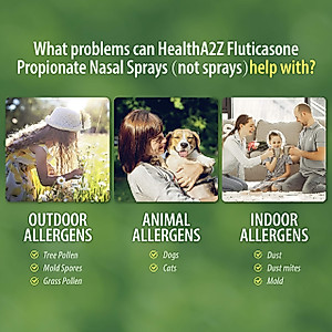 HealthA2Z Fluticasone Propionate Nasal Sprays, 24 Hour Allergy Relief,120 Sprays, 0.54 fl oz