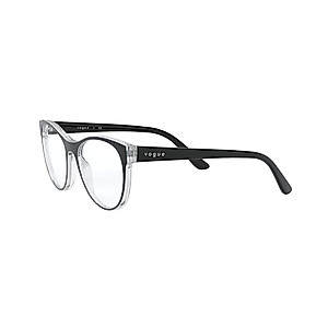 Vogue Eyewear Women's Vo5336 Oval Prescription Eyewear Frames, Top Black/Serigraphy/Demo Lens, 52 mm