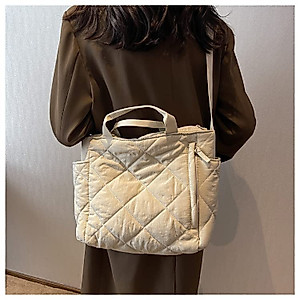 Tote Bag Large Handbag Shoulder Bag Cotton Down Hobo Bag Handbag Chic Crossbody Retro Bag