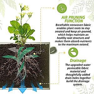 Fabric Grow Bags, 2-Pack Raised Garden Bed with Handle for Vegetable Herbs, Fabric Plant Pots Indoor Outdoor, 3 sq. ft.