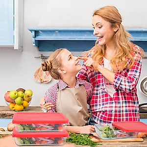 LUVCOSY 3 Cup Rectangle Silicone Storage Cover Lids Replacement for Anchor Hocking Glass Bowls (Container not Included) 2 Pack, Microwave, Dishwasher and Freezer Safe