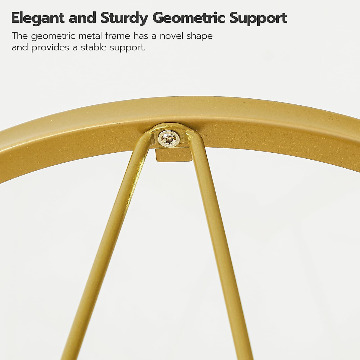 HOOBRO Coffee Table, Gold Glass Coffee Table for Living Room, 27.6" Round Coffee Table, 1 Layer Center Table, Metal Frame, Hexagonal Design, for Small Space, Reception Room, Apartment, Golden GD70KF01