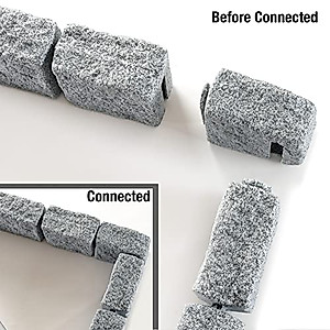 Beuta Greystone Left Turn Block – Landscape Edging for Lawn & Garden, Easy No Dig Installation and Connects to Other Beuta Blocks, Heavy Duty Composite Resin Flex Wall Stone - 1 pc.