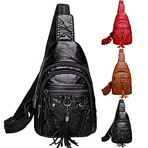 Peicees Sling Bag for Men & Women Sling Backpack With USB Charge Port Hiking Backpack Bag Waterproof Shoulder Crossbody Bags