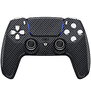 HEXGAMING Rival Controller 2 Remap Paddles & Interchangeable Thumbsticks & Fast Shot Compatible with ps5 Controller Customized Game Controller PC Wireless FPS Gamepad - Carbon Fiber