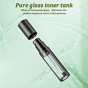 SixTmoon Perfume Atomizer Bottle, Portable Refillable Perfume Bottle Sprayer Leakproof, Travel Mini Size Cologne Sprayer for Men Women, 8ml (Black)