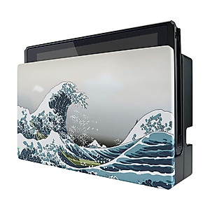 eXtremeRate Custom Soft Touch Grip Faceplate for Nintendo Switch Dock, The Great Wave Patterned DIY Replacement Housing Shell for Nintendo Switch Dock - Dock NOT Included