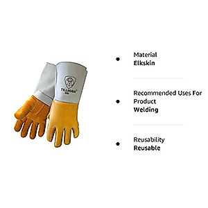 Welding Gloves, Stick, M, 14 in. L, PR
