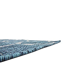 Unique Loom Outdoor Trellis Collection Area Rug (4' 1" x 6' 1" Rectangle, Teal/ Gray)