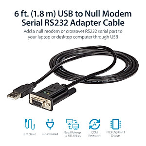 StarTech.com USB to Serial RS232 Adapter - DB9 Serial DCE Adapter Cable & com Slimline Serial DB9 Gender Changer - M/M - Serial Gender Changer - DB-9 (M) to DB-9 (M) - GC9SM