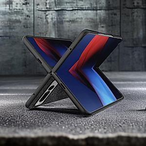 TYXDKJ Alcantara Case for GooglePixel Fold,Handmade Half-Wrapped Synthetic Suede Cover (Black)