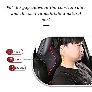 UFFD Car Seat Neck Pillow Headrest Cushion Memory Foam Neck Support Head Pillow Ergonomic Design for Car Seat and Office (Color : Gray)