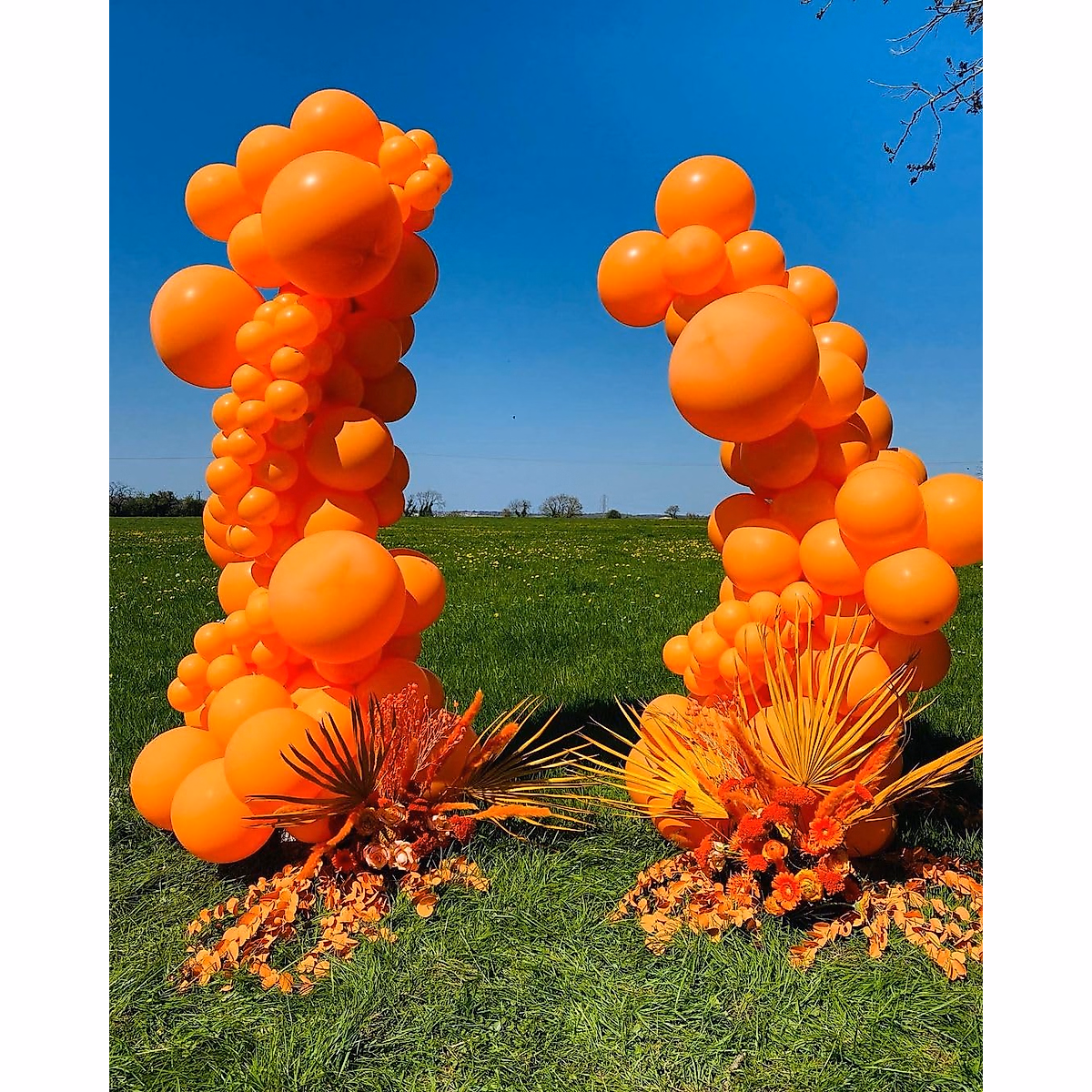 Bezente Orange Balloons Latex Party Balloons - 150 Pack 5 inch Matte Small Orange Helium Balloons for Birthday Wedding Baby Shower Halloween Party Decorations
