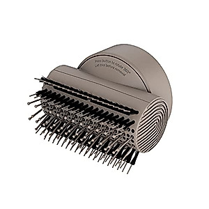 Shark XSKHD1SB IQ Styling Brush, Auto Preset Attachment for HyperAIR Blow Dryers, Rotatable Hot Brush, Styling Tools, For Straight, Wavy, Curly, and Coily Hair, Straight and Shiny Blowout, Stone
