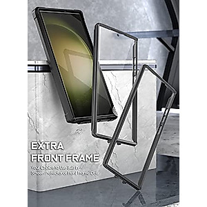 Poetic Guardian Samsung Galaxy S23 Ultra 5G 6.8" Case - 20 FT Drop Tested, Built-in Screen Protector, Rugged Shockproof, Black/Clear