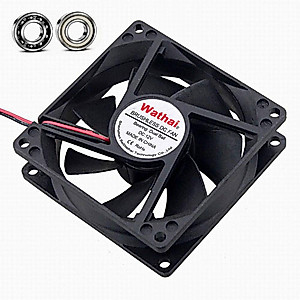 Wathai 80mm x 25mm DC Brushless Case Cooling Fan 12V 0.35A Ball Bearing 4500RPM High Speed