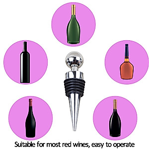 4Pcs Wine Stopper Bottle Stopper Plastic Wine Corks Silver Bottle Stopper Set Hardware Reusable Wine Bottle Stopper for Wedding Wine Party Bar Turning