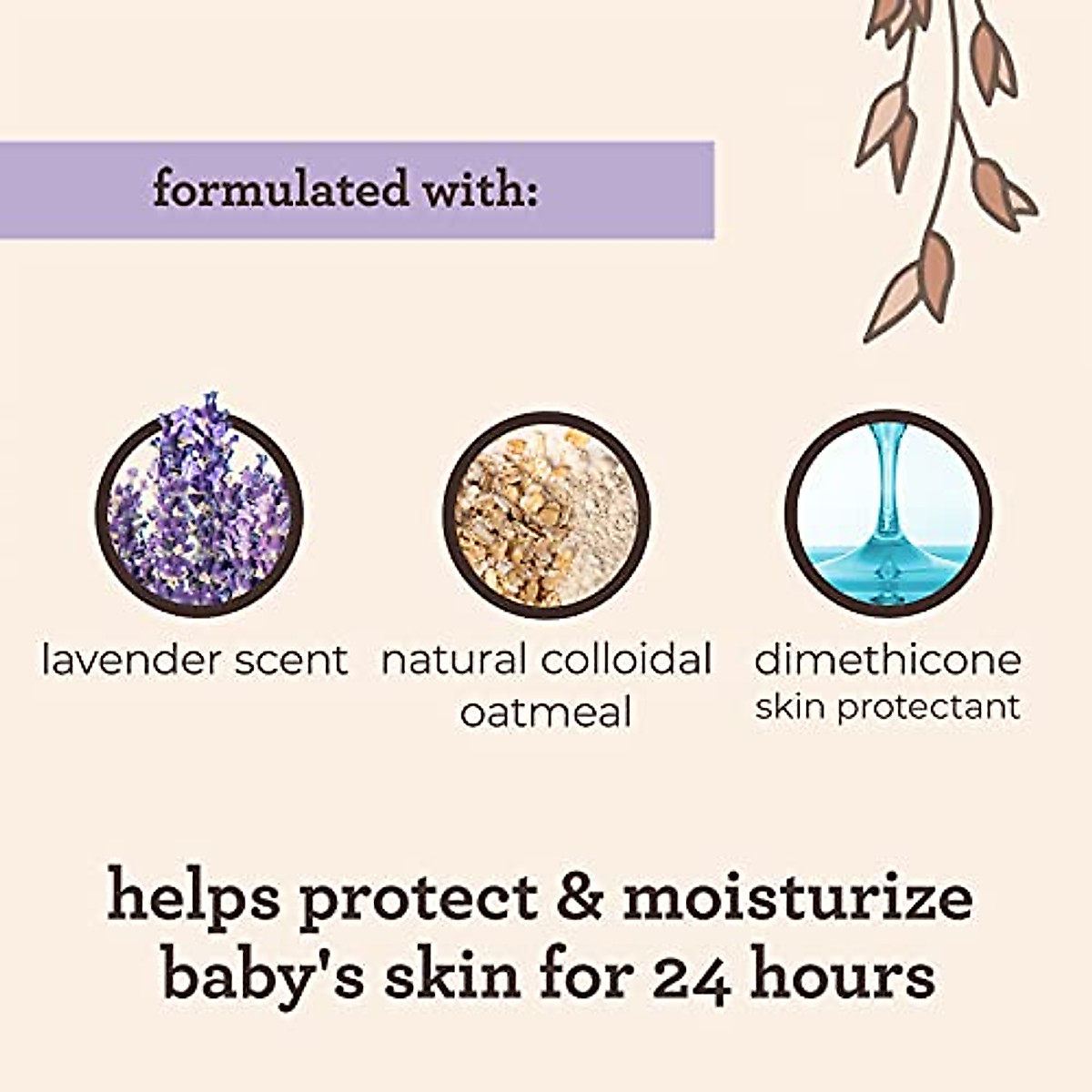 Aveeno Baby Calming Comfort Moisturizing Lotion with Relaxing Lavender & Vanilla Scents, Non-Greasy Body Lotion with Natural Oatmeal & Dimethicone, Paraben- & Phthalate-Free, 8 fl. oz
