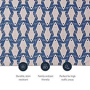 Linon The Anywhere Washable Rug Shayna Ivory/Blue 2' X 8' Runner Rug