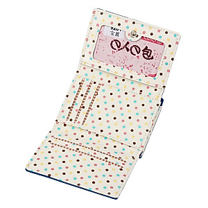 Damara Female Faux Leather Card Holder Mini Wallet Clutch,Dark Blue