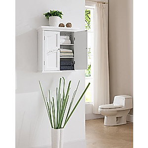 Teamson Home Versailles Removable Wooden Wall Cabinet with 2 Shelves, White