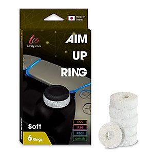 EVOgames Aim Up Ring （Soft Type） Made in Japan FPS Precise operability UP 6 pieces for FPS PS5 PS4 Switch Xbox For PC controller