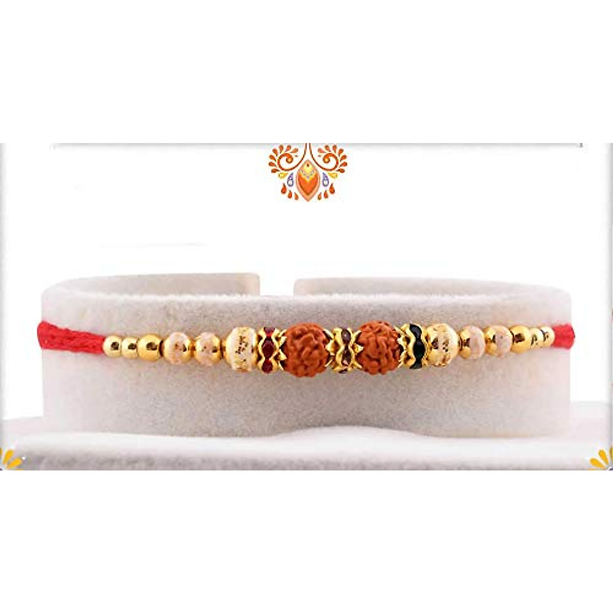 Rakhi for Brother Rakhi Set of 2 Rudraksha Rakhee Thread Bracelet for Bhai Bhaiya- Indian Rakhi Raksha Bandhan Festival