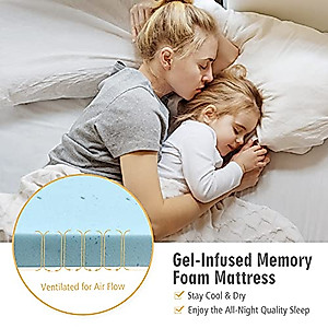 KOMFOTT Mattress Topper Full, 4 Inch High Density Gel Memory Mattress Foam Pad Topper for Full Size Bed