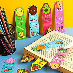Scented Bookmarks, Kids Scratch and Sniff Bookmarks, Cute Fruit Food Theme Bookmarks Assorted Scented Bookmarks for Kids Students Teens Food Lovers, 12 Styles (36 Pieces)