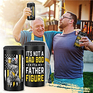 COUPLE FOX Father's Day Funny Gifts - Beer Gift For Men From Wife - Dad Bod Beer Can Cooler - Skinny Can Coozie for 12Oz Cans - Great Gift For Dad on Birthday, Christmas