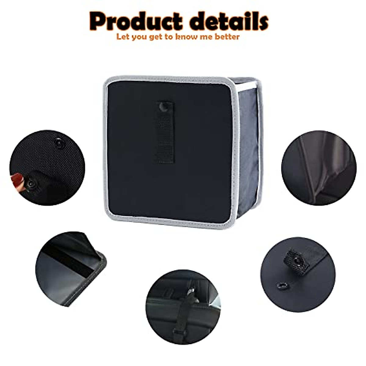 Miytsya 1 PC Hanging Car Trash Bag Can Premium Waterproof Litter Garbage Bag Organizer 22 * 22 * 14.5CM (Grey)