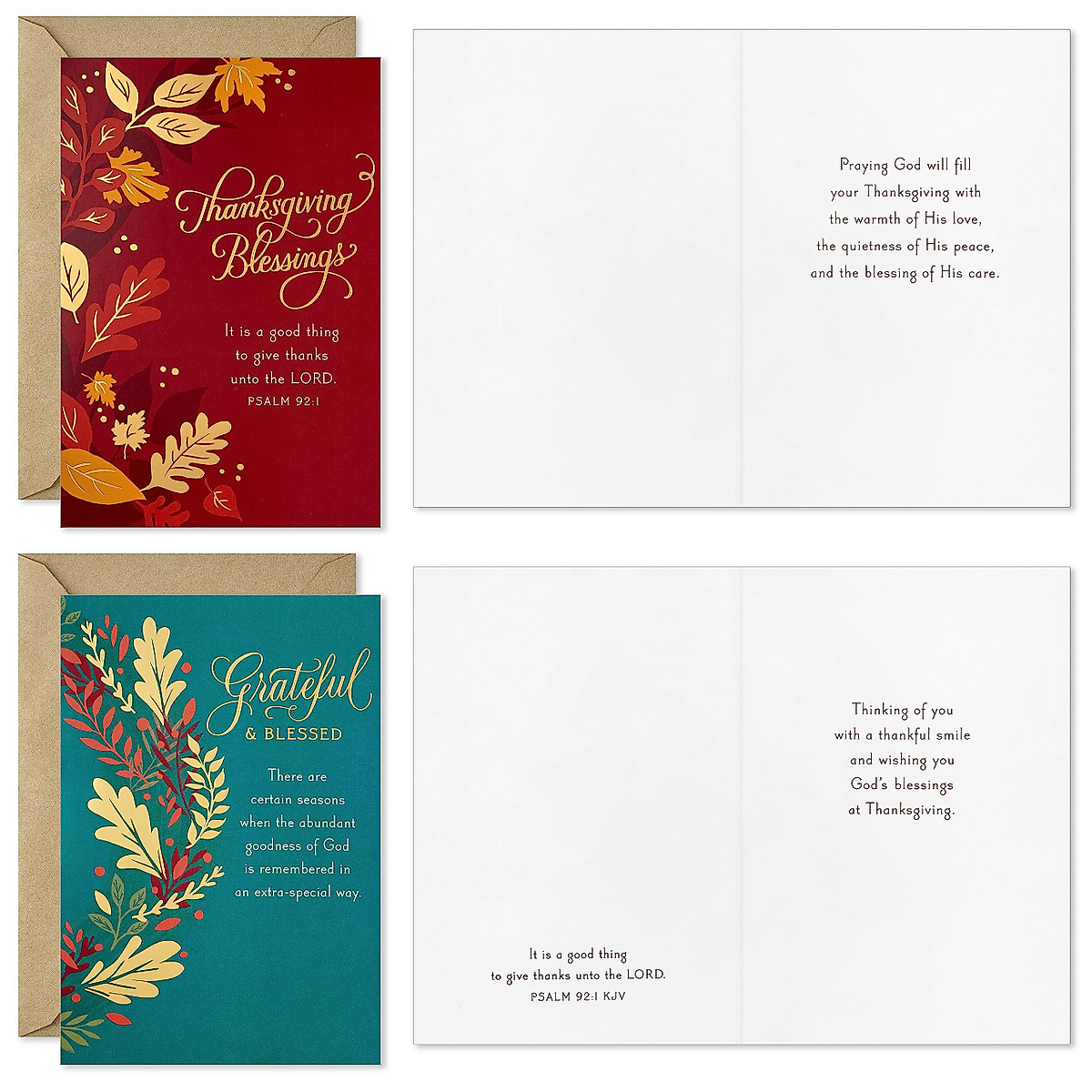 DaySpring Religious Thanksgiving Cards Assortment (16 Assorted Cards with Envelopes)