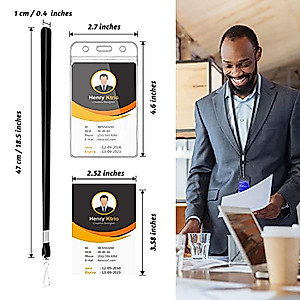 KTRIO 10 Pack Lanyards with ID Badge Holder, Breakaway Flat Polyester Lanyard with Clear ID Holder, Name Tag Badge Holder for Office, School and Nurses