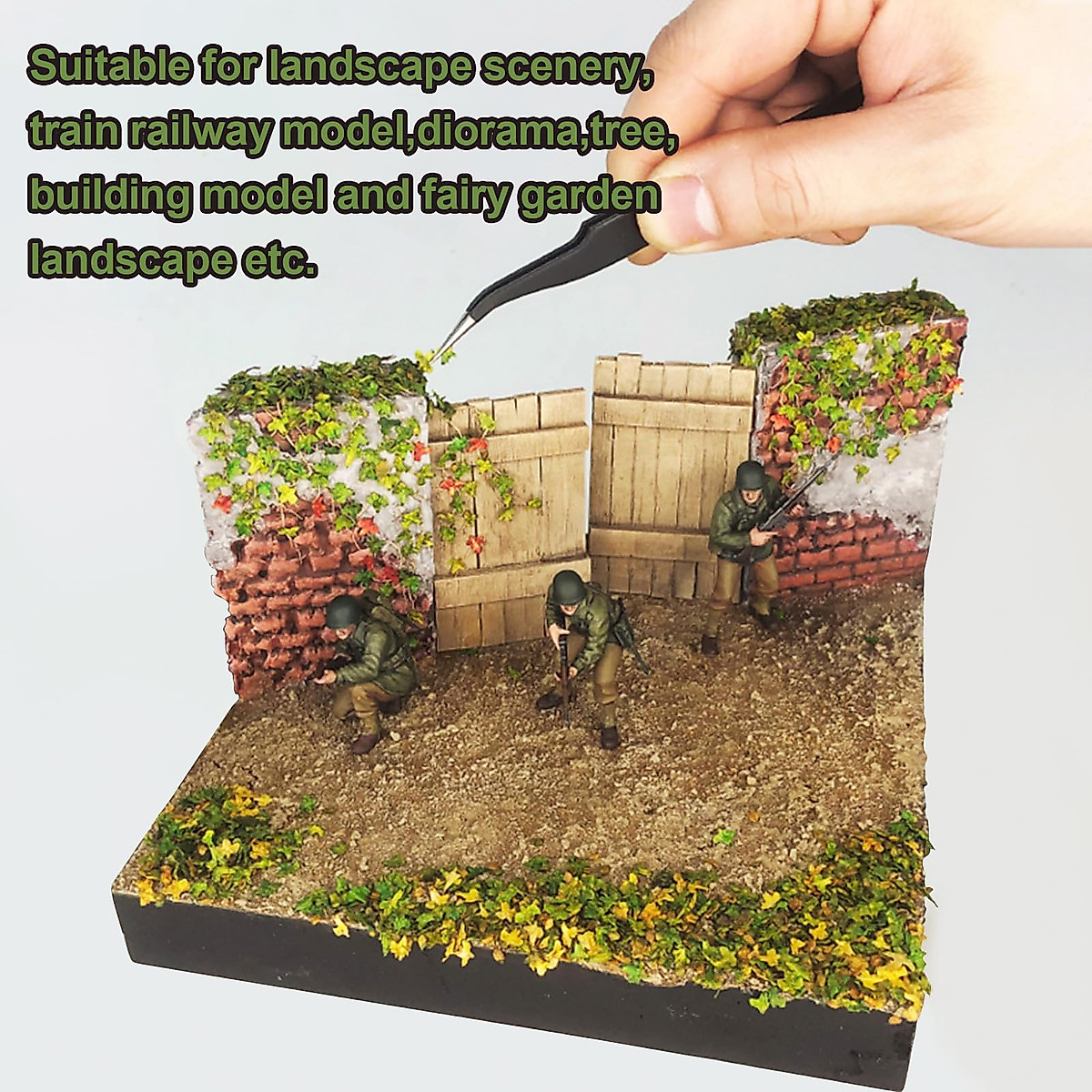 FOIMAS Realistic Miniature Leaves Simulation Leaves for DIY Model Railway Fairy Garden Diorama Scenery Landscape Layout,Pack of 4