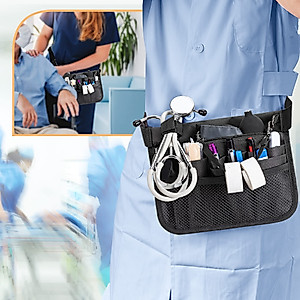 Damero Nurse Fanny Pouch, Nurse Waist Pack with Tape Holder, Nurse Waist Organizer Belt for Stethoscopes, Bandage Scissors and Other Medical Supplies, Black