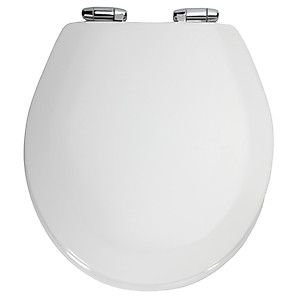 Dalton Toilet Seat Round Soft Close – White Wooden Round Standard Toilet Seat for Bathroom – Design House, 544296