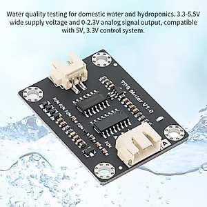 TDS Meter Probe Water Quality Monitoring Sensor Module, Analog TDS Sensor Module Compatible with Ardu Board, for Liquid Quality Analysis Testing, Scientific Research, Laboratory, Online Analysis