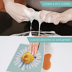 AnyDesign Daisy Flower Swedish Kitchen Dishcloth Blue Spring Summer Floral Kitchen Towel Daisy Stripes Cotton Absorbent Dish Towel for Housewarming Cleaning Wipes, 6Pcs, 7 x 8 Inch