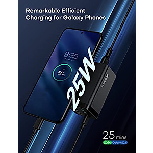 USB C Charger, KOVOL 65W 4-Port PD GaN III Desktop Charger USB C Charging Station with Dual USB C+Dual USB A Ports PPS 25W Super Fast Charging for Galaxy, iPhone, iPad Air/Pro, MacBook Pro/Air, Laptop