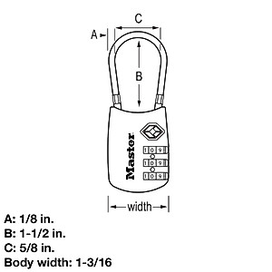 Master Lock TSA Set Your Own Combination Luggage Lock, TSA Approved Lock for Backpacks, Bags and Luggage, Colors May Vary, 4688D