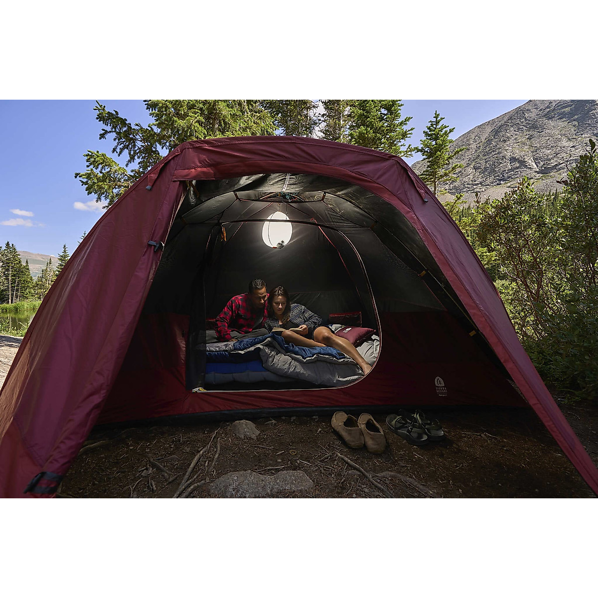 Sierra Designs Alpenglow 6 Person Tent for Camping Constructed with Twilight Tech to Block 98% of Sun Rays – Easy Setup – Large Interior – Great for Family Camping…