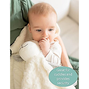 Yuppie Mommy Poppy Lamb Handmade Lovey Security Blanket Gift for Baby Boy or Baby Girl — Soft Baby Blanket with Lamb Stuffed Animal with Pacifier Ties Lovies for Newborns and Babies