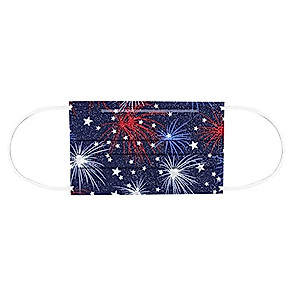 50 Pcs Adults American Flag Disposable Face_Mask Patriotic 4th of July Stars and Stripes Patterned 3 Ply Safety Paper_masks Earloop Anti-PM2.5 Independence Day Veterans Memorial Day Face Coverings #19