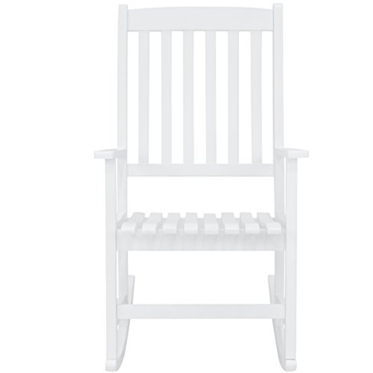 Best Choice Products Indoor Outdoor Traditional Wooden Rocking Chair Furniture w/Slatted Seat and Backrest, White