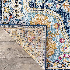 Rugshop Vintage Distressed Bohemian Area Rug 7'10" x 10' Navy