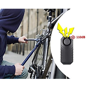 Mengshen Anti-Theft Motorcycle Bike Alarm, Bicycle Security Alarm Vibration Motion Sensor Waterproof 110dB (2 Remote Control Included)