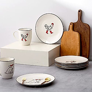 LEHAHA Farmhouse Coffee Mugs Set,16 OZ Animal Large Coffee Mugs with Handle, Set of 6, Christmas Porcelain Mugs/Cups for Coffee, Tea, Cocoa, Office and Home Use, Practical Gift, Assorted Design