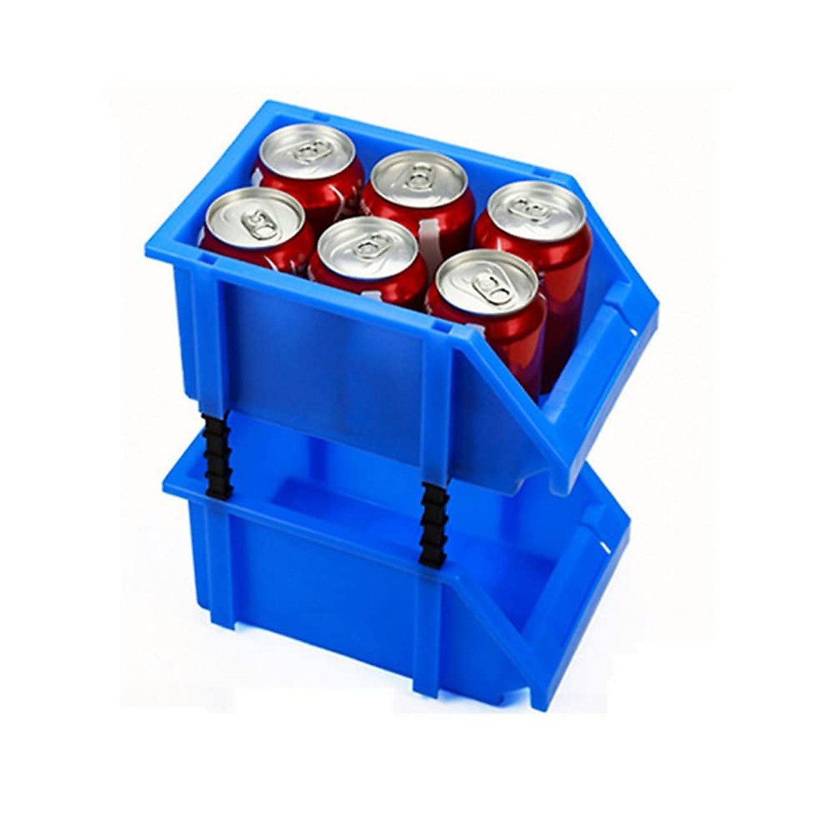 Stackable Storage Box Stackable Storage Bins Stacking Bin Storage Containers Rack Organizer Bin Tool Boxes Garage Bin Stackable Bins for Tool Hardware (Blue)