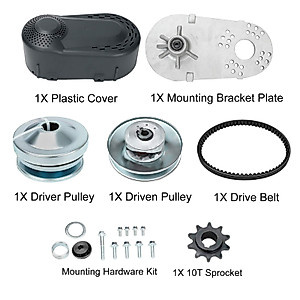 BLACKHORSE-RACING 1" Go Kart Torque Converter CVT Comet Clutch Go Kart Clutch Replaces Comet 219554A 203814A TAV2 30-75 Yerf Dog Manco Mini Bike 10T #40/41 Chain